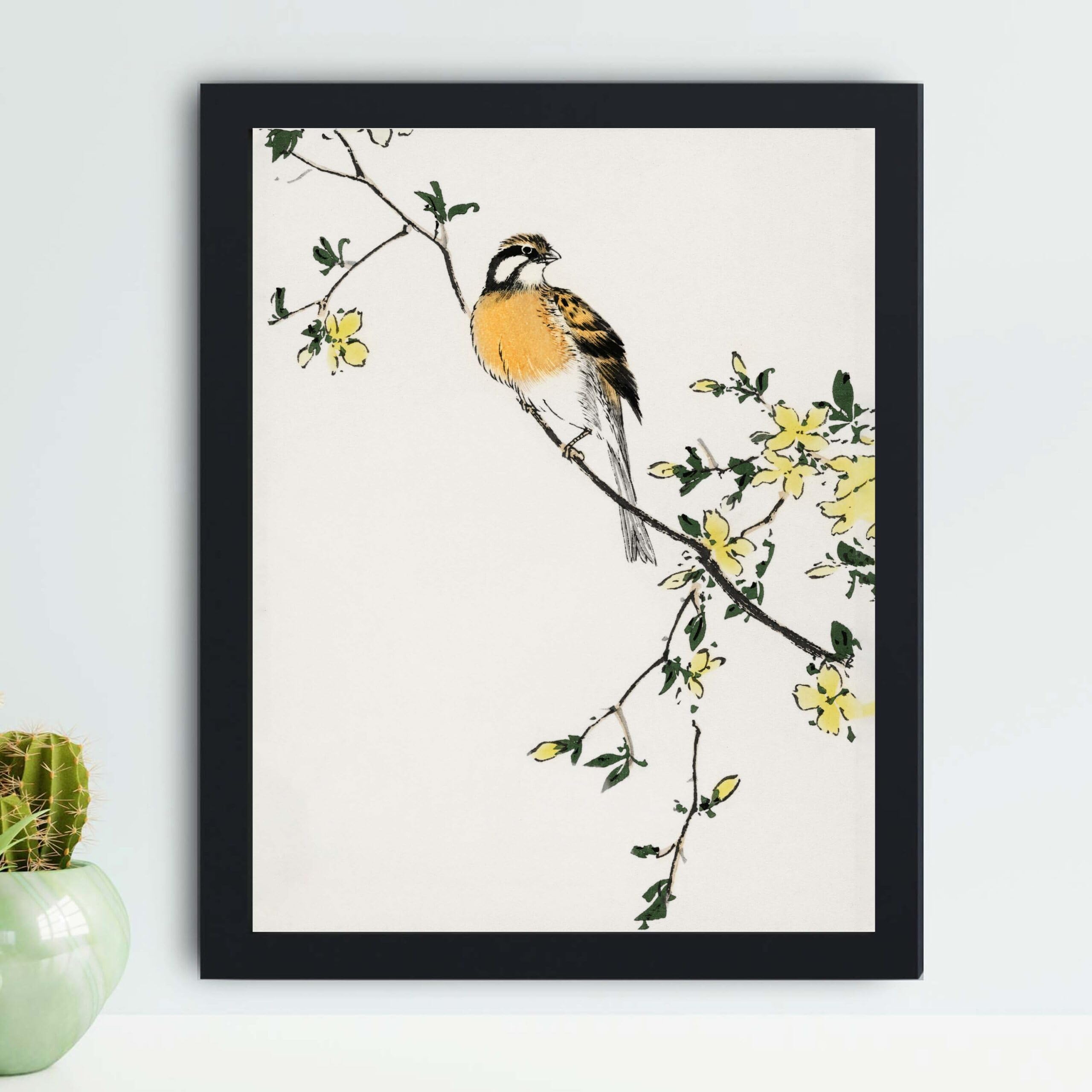 Infidu Japanese Meadow Bunting and Golden Ball illustration of ...