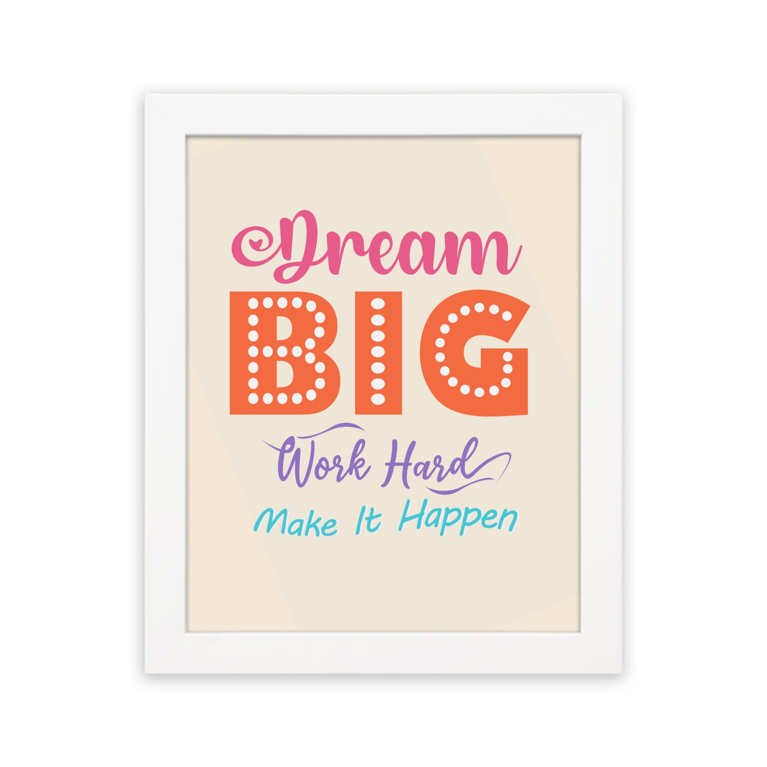 Infidu Dream Big Work Hard Make It Happen Inspirational Quotes Office ...