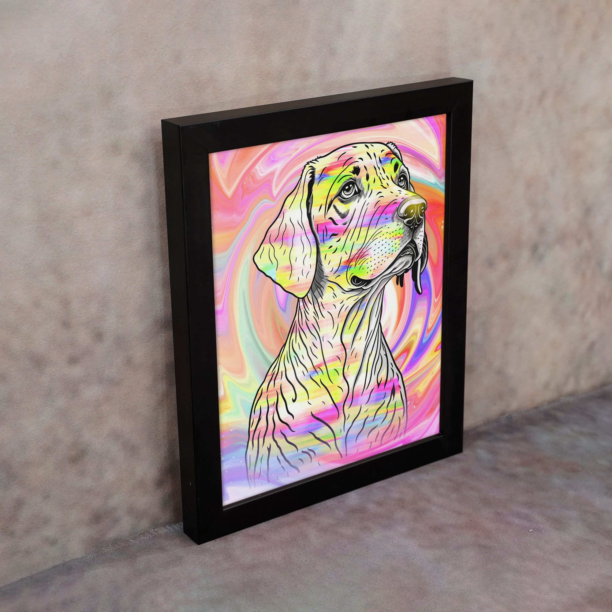 Infidu Rhodesian Ridgeback Pet Art Framed Canvas Wall Decor of Dog - Infidu