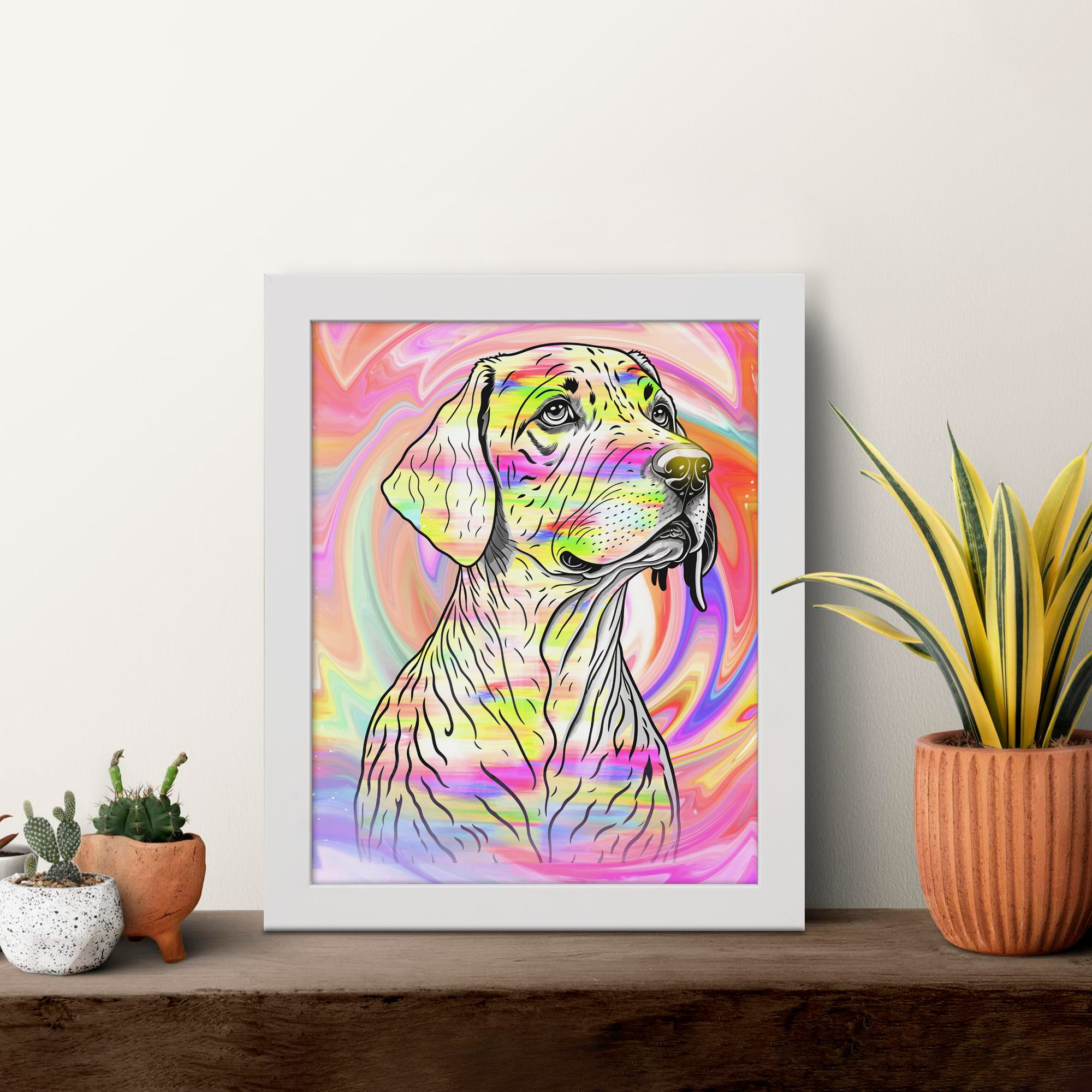 Infidu Rhodesian Ridgeback Pet Art Framed Canvas Wall Decor of Dog - Infidu