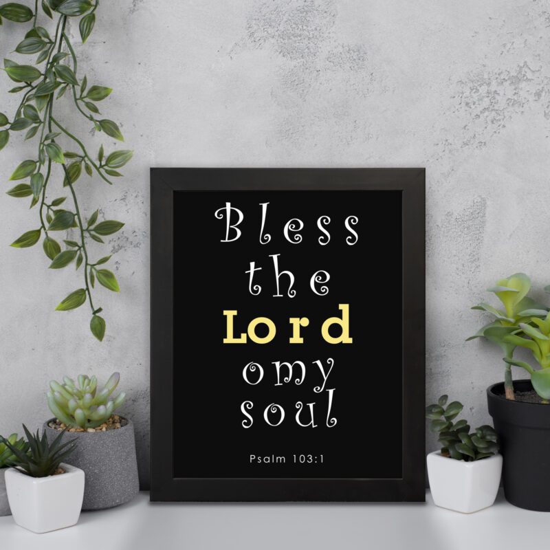 Infidu Bless The Lord O My Soul Psalm 103:1 Bible Wall Art - Infidu