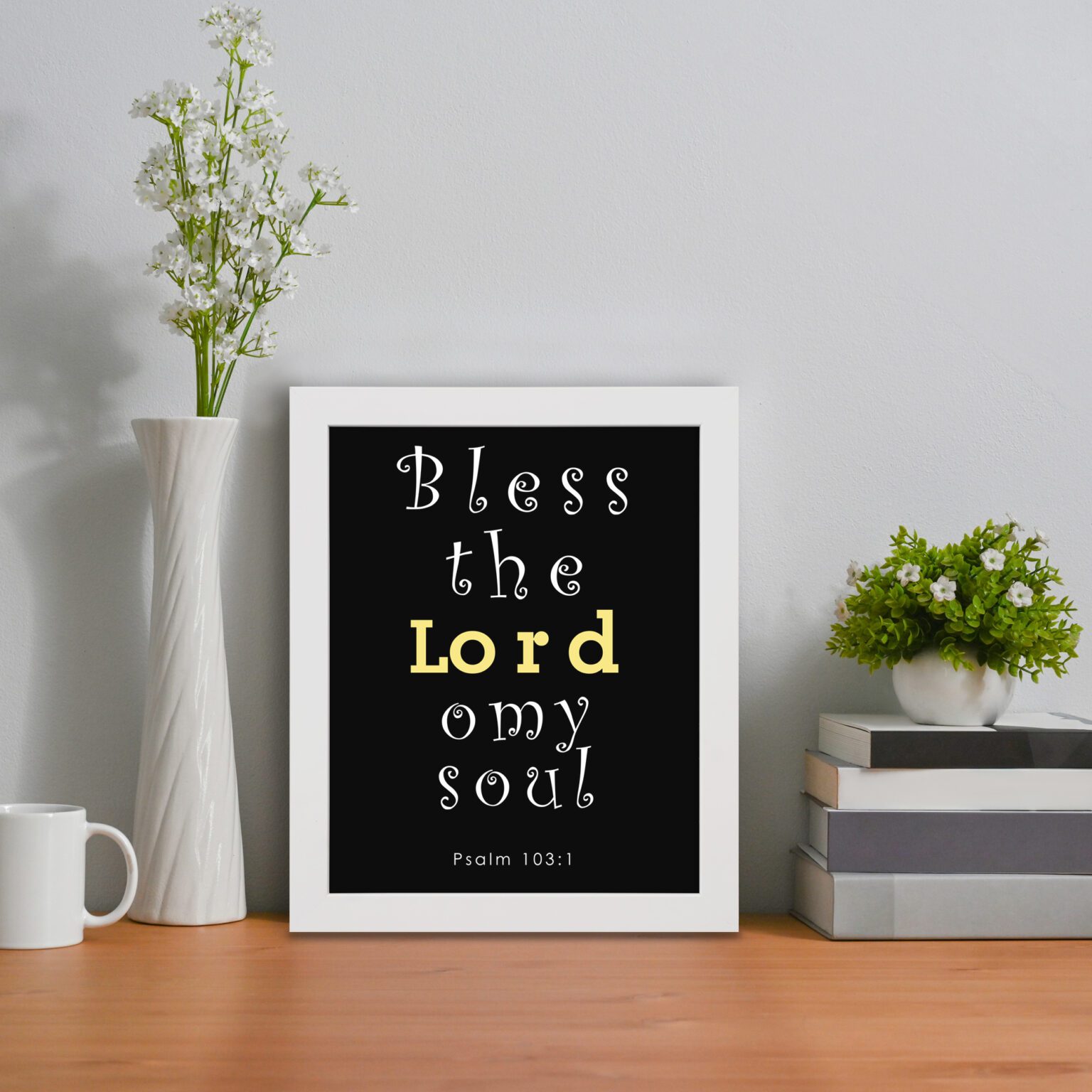 Infidu Bless The Lord O My Soul Psalm 103:1 Bible Wall Art - Infidu