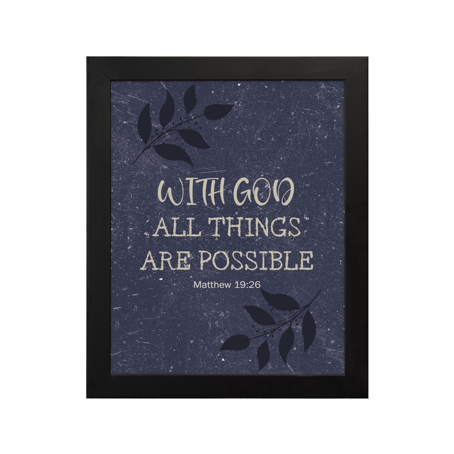 Infidu With God All Things Are Possible Matthew 19 26 Bible Verse Wall Art with White Written ...
