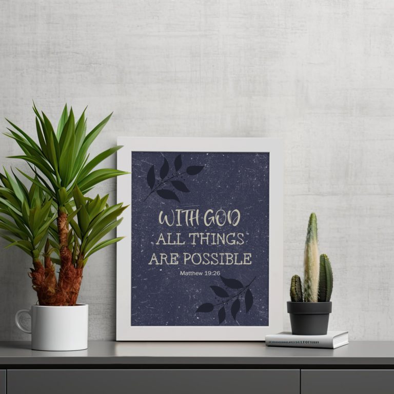 Infidu With God All Things Are Possible Matthew 19 26 Bible Verse Wall ...