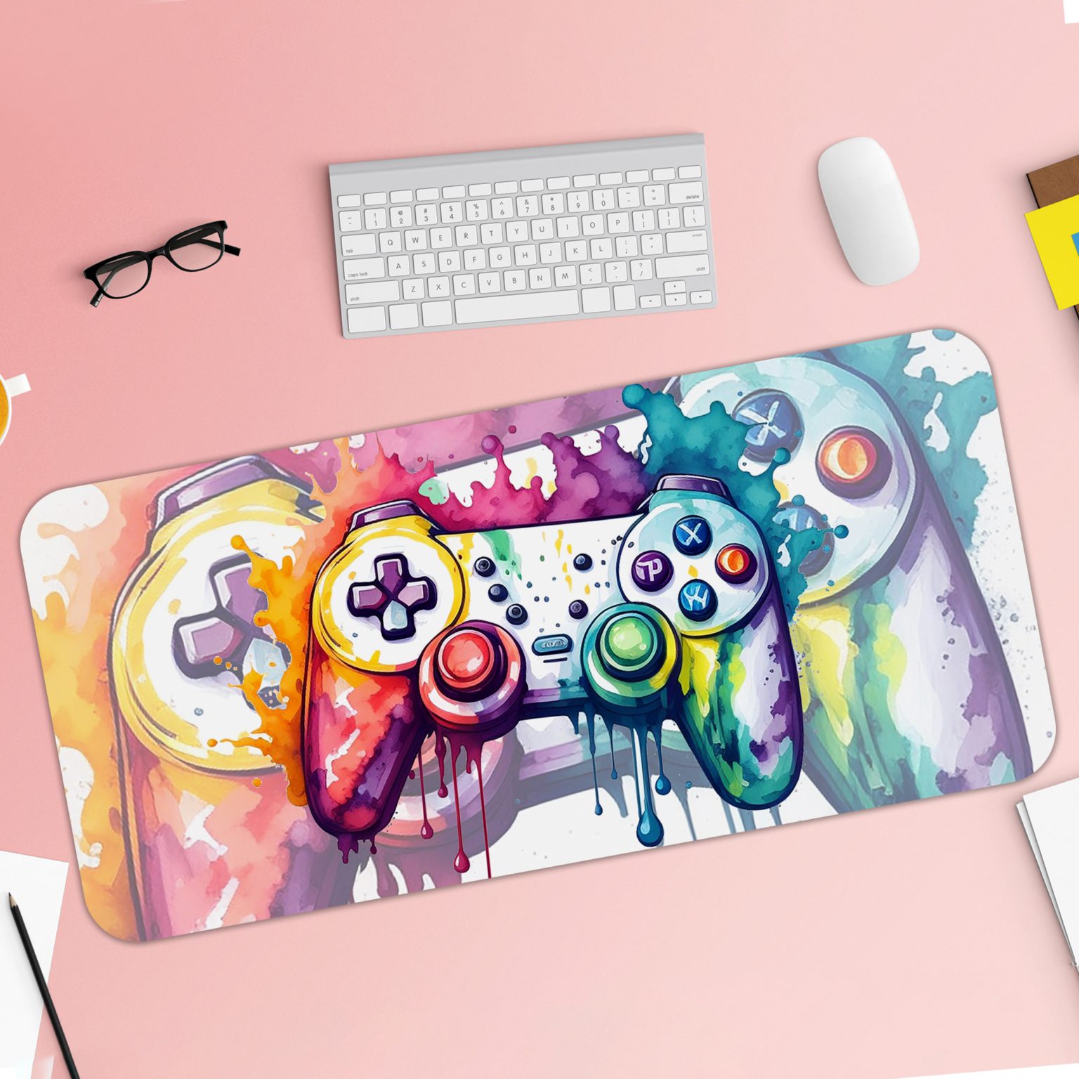Infidu Artistic Animated Desk Pad - Multi Colors Gaming Joystick Design ...
